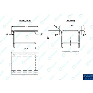 AmGood 30" x 36" Stainless Steel Equipment Stand | Height: 24" | Commercial Heavy Duty Grill Table