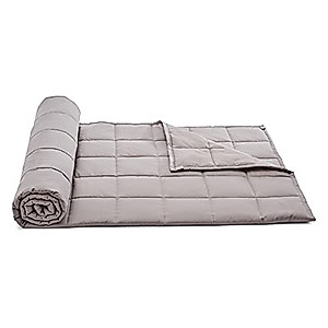 Amazon Basics All-Season Cotton Weighted Blanket, 20 Pound, Full/Queen, Dark Gray, 60 x 80 Inch
