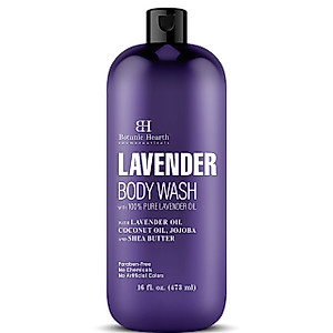 Botanic Hearth Lavender Body Wash with Peppermint Oil - for Women & Men and Shower Gel - Fights Acne, Soothes Eczema and Dry Irritated Skin, Sulfate and Paraben Free - 16 fl oz