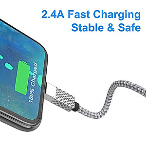 [ Apple MFi Certified ] iPhone Charger Cord 16Ft, Nylon Braided Long Lightning Cable to USB Cable, 2.4A Fast Charging Apple Cord Compatible with iPhone 11/11 Pro/11 Pro Max/XS/XS Max/XR/X/8/8