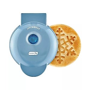 Snowflake Mini Waffle Maker Metallic Blue