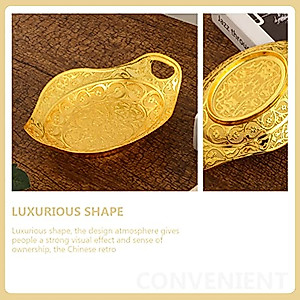 Didiseaon Decorative Metal Serving Tray Golden Snack Plate Fruit Tray European-Style Decorative Tray for Weddings, Upscale Parties, Dessert Table, Cupcake Display
