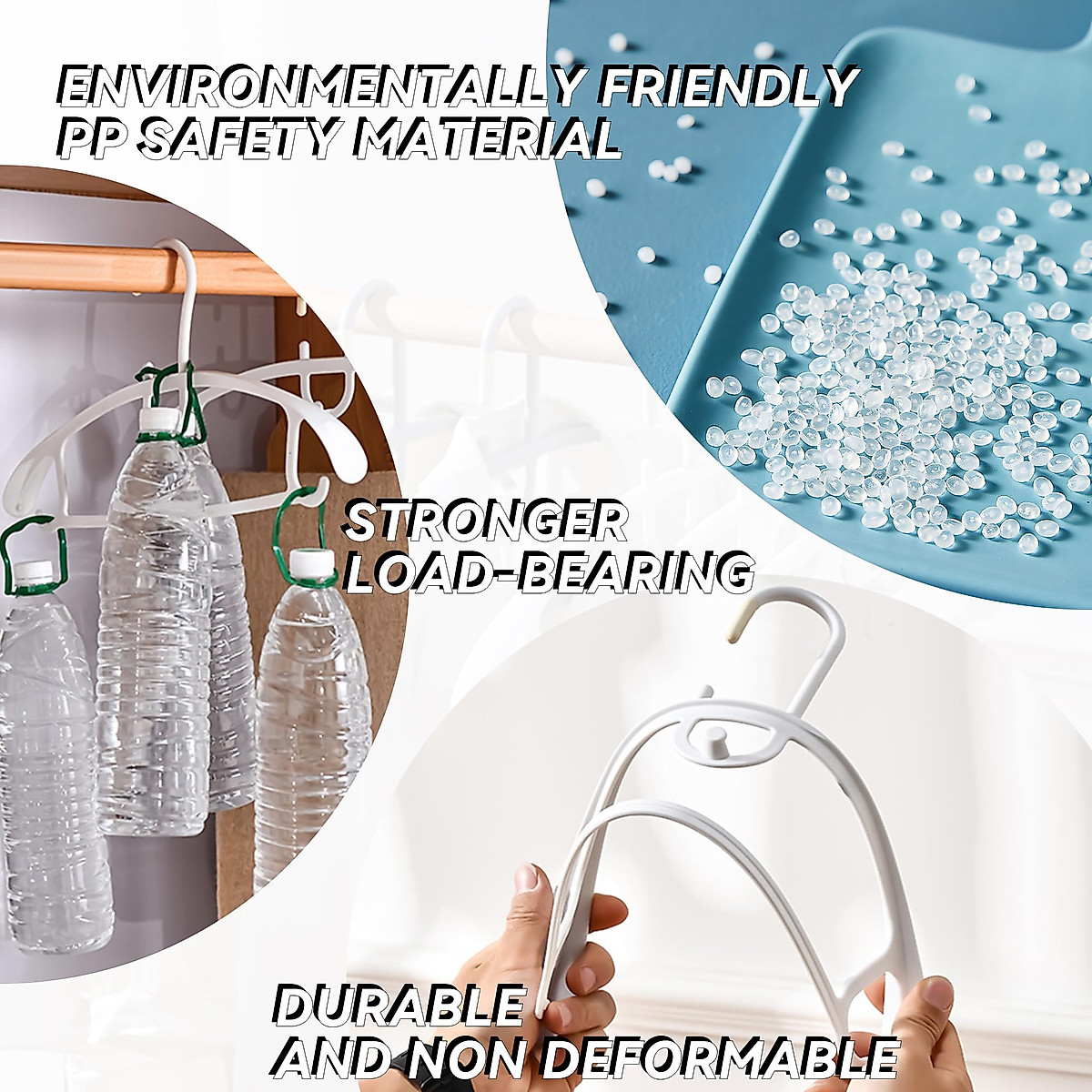 30 Pack Plastic Clothes Hangers with Rubber Buckle, Stackable No Shoulder Bump Heavy Duty Coat Hangers, Non-Slip Space Saving Dry Wet Closet Hangers for Suits, Jackets, Sweater (Beige)