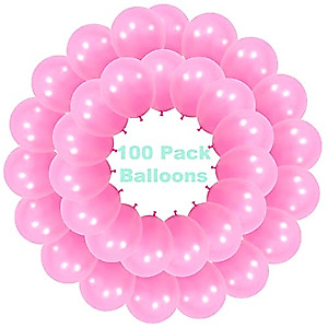 Elecrainbow 5 Inch 100 Pieces Quality Latex Mini Small Pink Balloons,Pink Party Supplies for Baby Girl Shower Birthday Wedding Bachelorette Sweet Sixteen Engagement Decorations