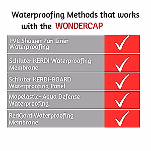 Shower Drain by WONDERCAP | All-In-One 2in Shower Drain, ABS Shower Drain | Tile Shower Drain Outlet + Square Chrome Brass Strainer