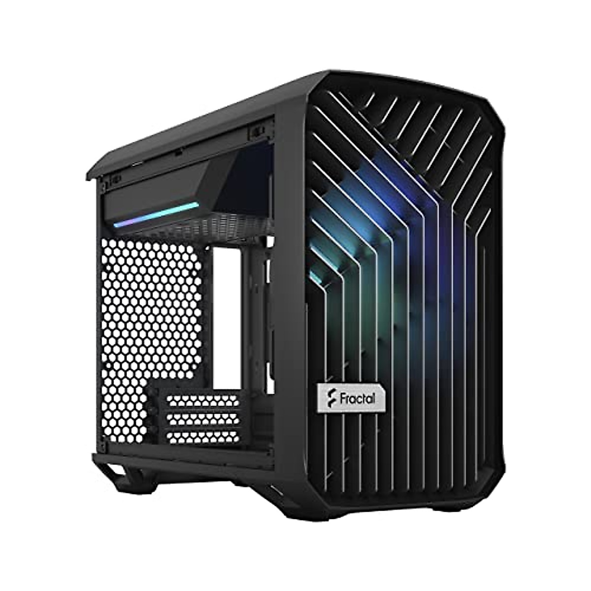Fractal Design Torrent Nano RGB Black - Light Tint Tempered Glass Side Panels - Open Grille for Maximum air Intake - 180mm RGB PWM Fan Included - Type C - mITX Airflow Mini Tower PC Gaming Case