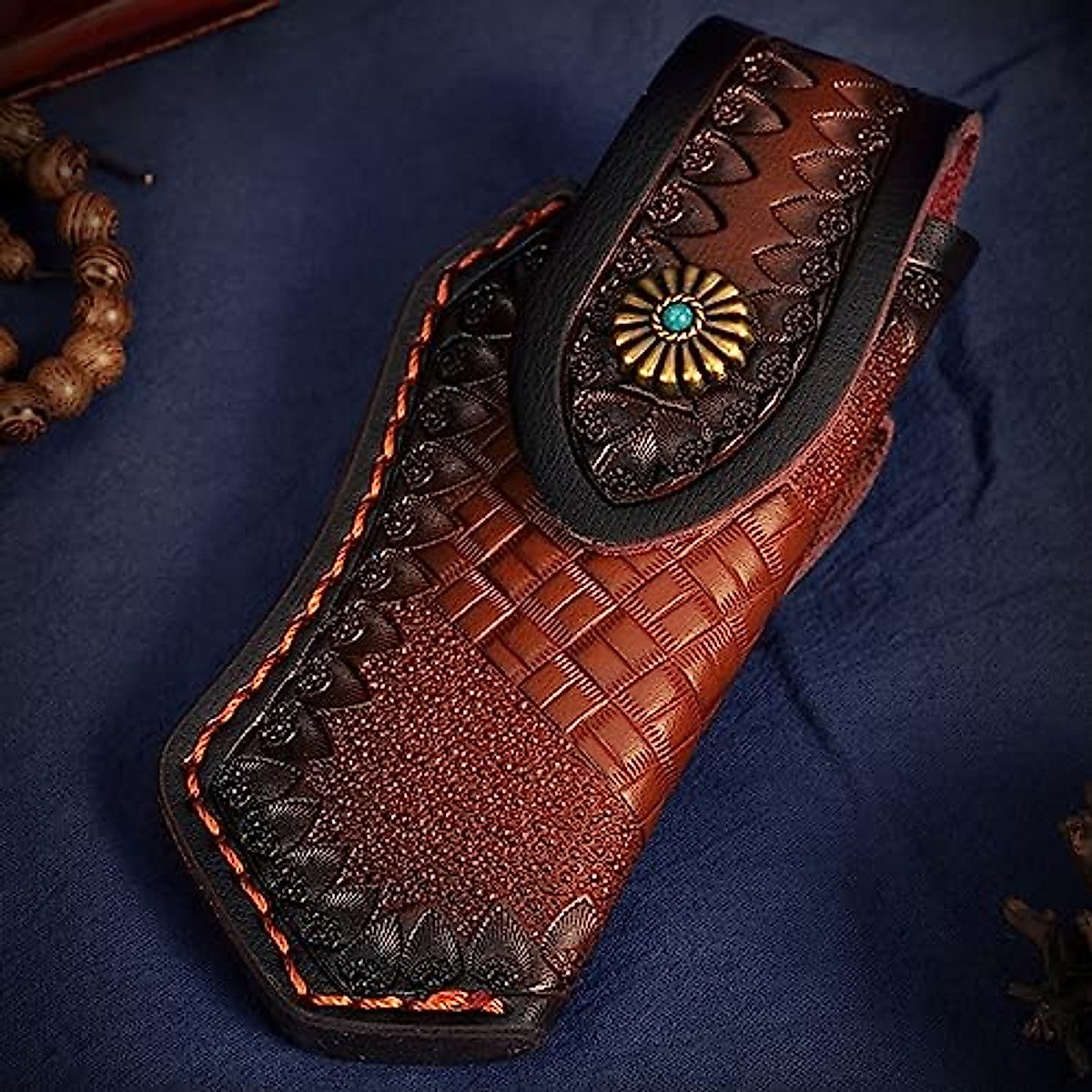 BOGEEL Leathers Sheath Folding Pouches Leathers Holsters Folding Sheath Great for Camping Outdoor Activities