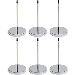 Juvale Receipt Holder - 6 Pack Ticket Stabbers, Stainless Steel Receipt Spike, Check Spindle for Restaurant, Office and Kitchen, Black and Silver, 2.75 x 5.5 Inches