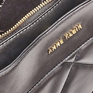 Anne Klein Womens Anne Klein quilted satchel, Black, One Size US