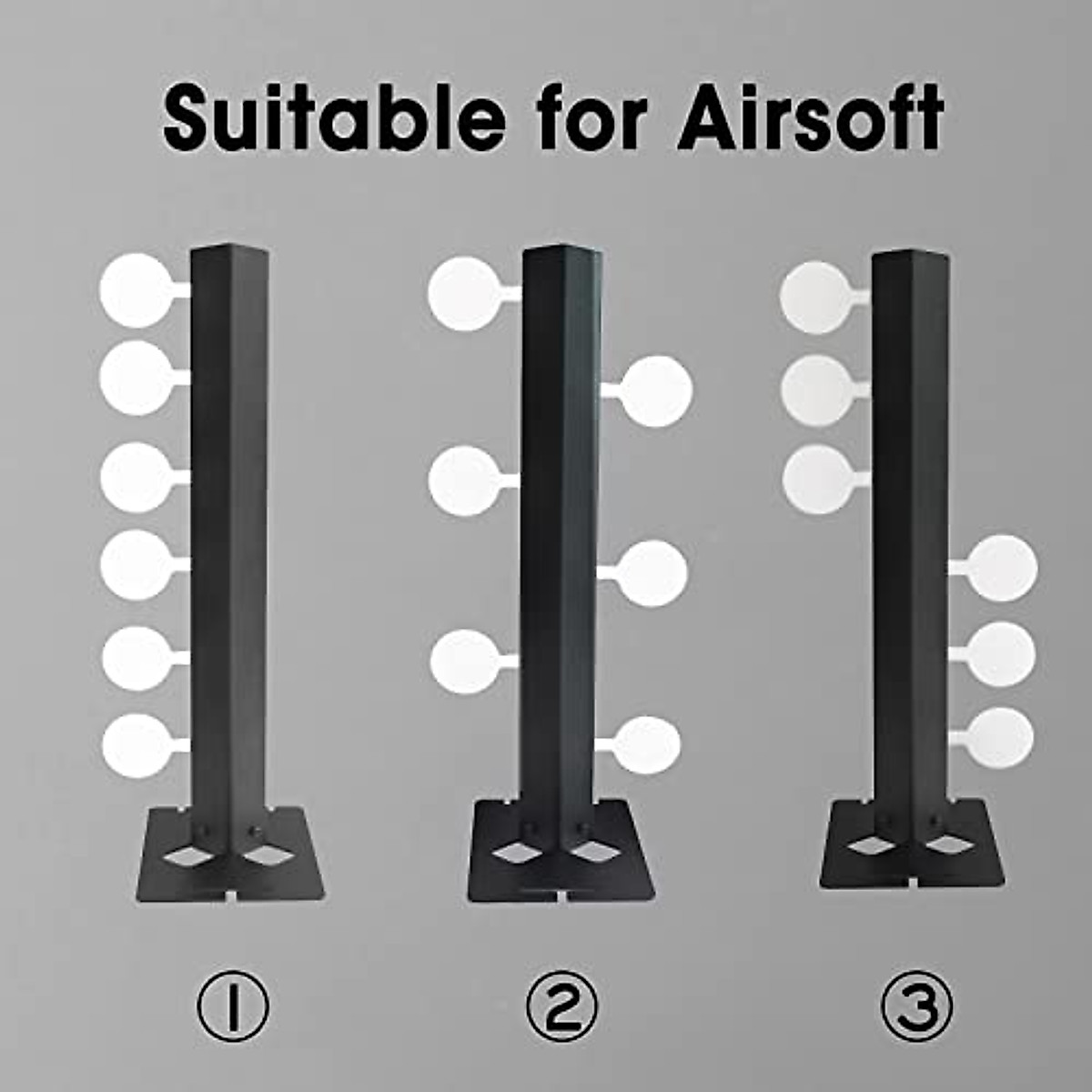 Atflbox The Metal Swing Shooting Target Stand with 6 Steel Plates for Airsoft BB Guns Practise (Dueling Tree)