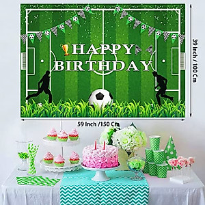 Soccer Birthday Party Decorations, 178 Pcs Soccer Ball Theme Party Supplies for Boys Baby - Banner, Cake, and Cupcake Toppers, Balloons. Hanging Swirl, Backdrop, Soccer Stickers