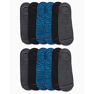 Nautica Men's Low Cut Socks - 8 Pack Comfort Cushioned Athletic Ankle Socks for Men - Casual Men's Sports Socks, Size 6-12.5, Blue (12pk)