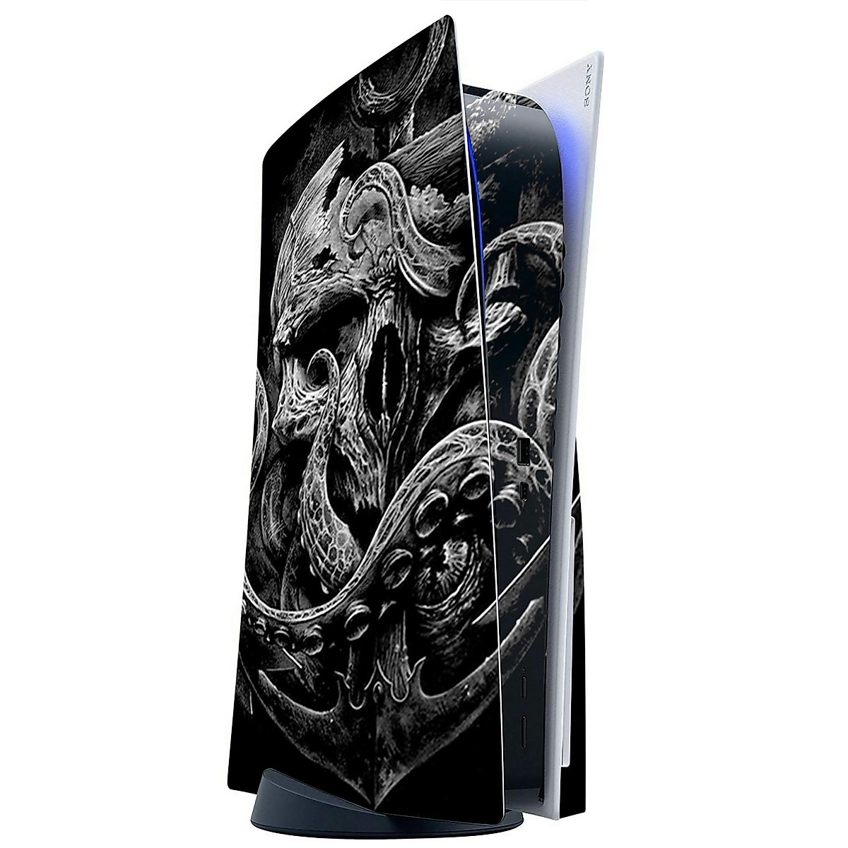 ITS A Skin Skins Compatible with Sony Playstation 5 Console Disc Edition - Protective Decal Overlay Stickers wrap Cover - Skull Anchor Octopus Under Sea