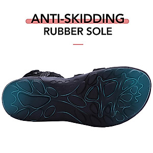 MGGMOKAY Womens Hiking Sandal Outdoor Sport Sandal with Arch Support for Beach Vacation Casual Camping,Black,8