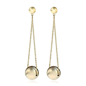 Doubnine Long Chain Earrings Metallic Ball Gold Drop Dangle Modern Threader Earrings Wedding Bridal Jewelry for Women