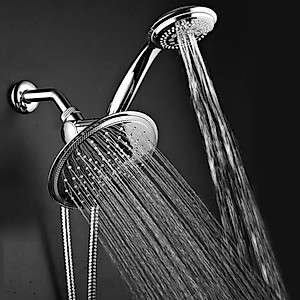 Dream Spa 3-way 8-Setting Rainfall Shower Head and Handheld Shower Combo (Chrome). Use Luxury 7-inch Rain Showerhead or 7-Function Hand Shower for Ultimate Spa Experience!