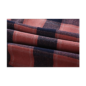 SCODI Mens Flannel Plaid Shirt Casual Button Down Shirt Regular Fit Long Sleeve Shirts Pin X-Large Pink