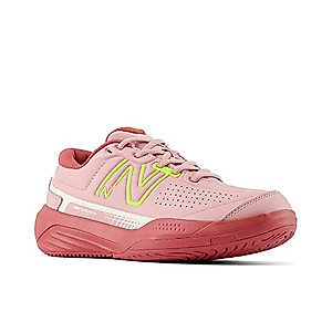 New Balance Women's 696 V5 Hard Court Tennis Shoe, Astro Dust/Brick Red, 10.5 Wide