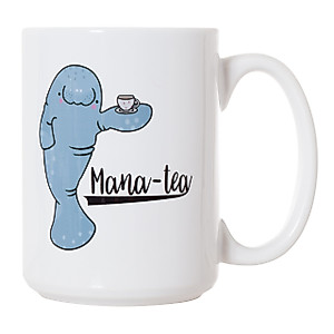 Mana-Tea Funny Manatee Mug - 15oz Deluxe Double-Sided Coffee Tea Mug