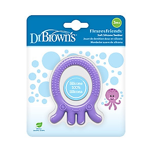 Dr. Brown's Flexees Friends Silicone Teether, Purple Octopus