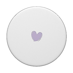 Light Pastel Purple White Minimalist Heart PopSockets Standard PopGrip