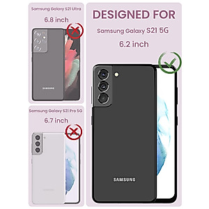Dretal for Samsung Galaxy S21 5G Case Floral, Military Grade Drop Tested Hard Back & Soft Edge Slim Flower Women Girls Phone Protective Cover + Tempered Glass Screen Protector for Galaxy S21(Purple)