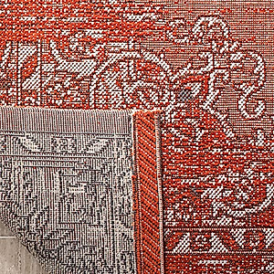 SAFAVIEH Palazzo Collection Area Rug - 8' x 11', Orange & Light Grey, Boho Medallion Design, Non-Shedding & Easy Care, Ideal for High Traffic Areas in Living Room, Bedroom (PAL124-7941)