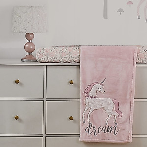 Levtex Baby - Colette Table Lamp and Shade - Pink Bubble - White Floral Rosette Shade Lamp - Nursery Accessories - Measurements: 16 in. high and 5 in. Diameter