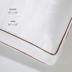 Saatva Latex Pillow - High Loft (6" - 7”) - Hypoallergenic Pillow with Shredded Latex Core - Breathable - Machine Washable Organic Cotton Cover - Queen (28"x16") 1 Pack