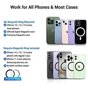 PROfezzion 2-Pack Strong Magnetic MagSafe Car Mount Vent Holder for iPhone 14, 14 Plus, 14 Pro, 14 Pro Max, iPhone 13 12 Pro Max Mini & MagSafe Case [MagSafe Ring Included for Regular Case User]