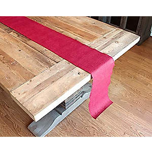 CleverDelights 9" Red Burlap Roll - Finished Edges - 5 Yards - Jute Burlap Fabric