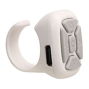 Remote App Paging, Long Battery Life Remote Control Scroll Convenient USB Rechargeable Battery 72 Hours Continuous Operation 5.3 for Mobile (White)