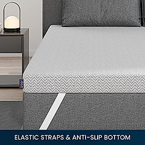BedStory 3 Inch Memory Foam Mattress Topper Queen Size, Pain Relief Extra Firm Bed Topper, Copper/Gel/Bamboo Charcoal/Green Tea Infused Cooling Pad Skin-Friendly Cover, CertiPUR-US Certified