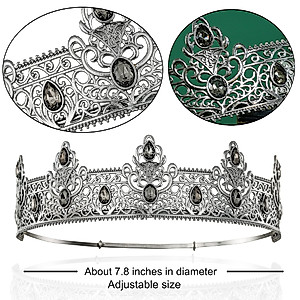 TITIKADI Costume Headwear, Birthday Crown and Sash - Birthday Crown King Birthday Party Decoration (Black-D)