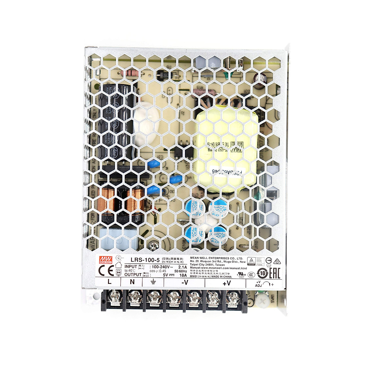 Mean Well LRS-100-5 AC/DC Switching Power Supply 90W 5V 18A Single Output (LRS Series 100W 5V SMPS Enclosed) Arcade Game Machine PSUs