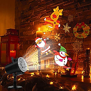 Elec3 Christmas Holiday Led Projection Light 12W, 16 Slides Projector Light Waterproof with RF Romote Used for Home Party Holidays Halloween Decoration