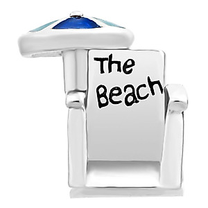 CharmSStory Beach Chair Umbrella Lucky Charms Beads For Bracelets (Blue)