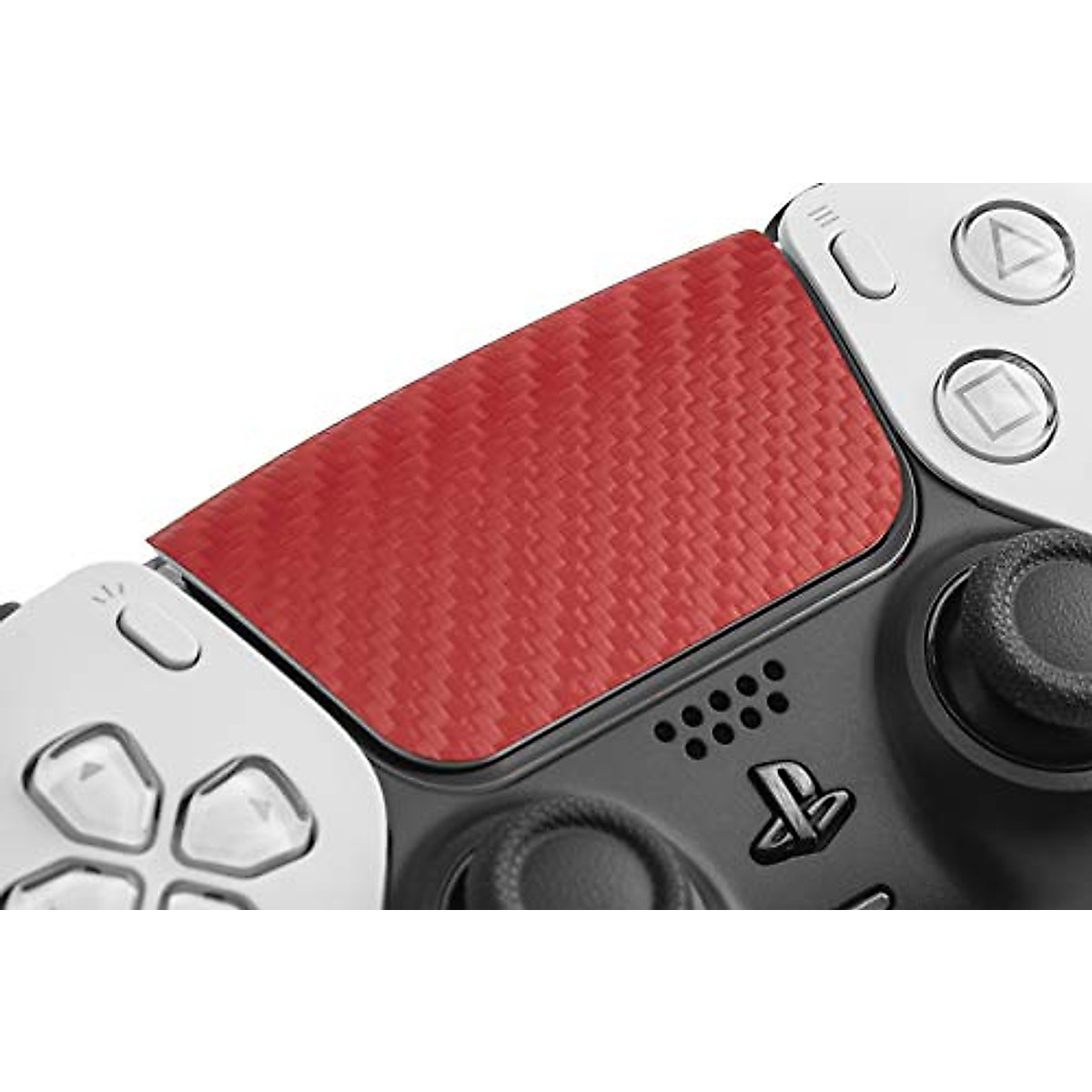 TouchProtect Carbon Red Pro Bundle for PS5 | Dualsense Edge & Standard Dualsense Textured Trackpad Skin Combo Pack.