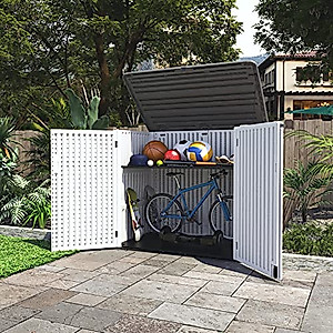 KINYING Metal Black Shelving for 48 Cu.ft Large Storage Shed, 51 in * 13 in, with Screws,Easy Assembly