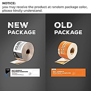 toolant 120 Grit Sandpaper Roll, 2-3/4" Wide 20 Yard Longboard Self Adhesive PSA Stickyback Sand Paper for Woodworking, Metal, Plastic, Automotive, Sanding Blocks