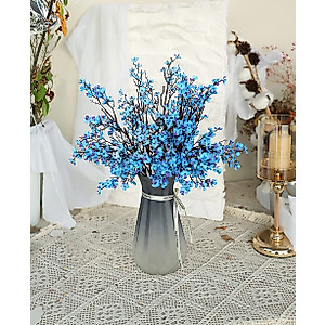 AngelUU Artificial Flowers 6Pcs Babys Breath Fabric Cloth European Fake Silk Plants Decor Wedding Party Decoration Bouquets DIY Home Garden ,Blue