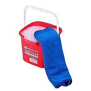 Restaurantware Clean 3 Quart Cleaning Bucket, 1 Detergent Square Bucket - With Measurements, Built-In Spout & Handle, Red Plastic Utility Bucket, For Home Or Commercial Use