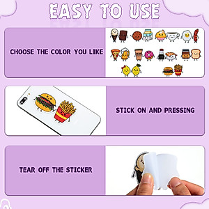 50 Pcs Anxiety Sensory Stickers Textured Strips Stickers Food Theme Stickers Desk Fidget Toys Anti Stress Toys for Adults Teens Phone Desk Laptop Classroom Office Supplies, 10 Styles