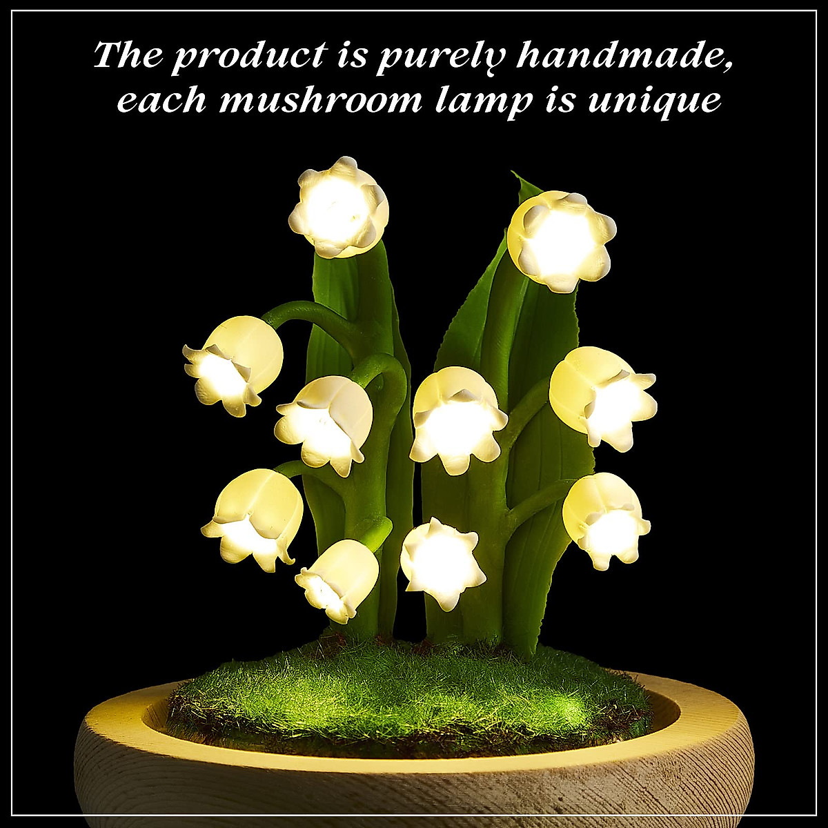 Hortsun Lily of The Valley Flower Gifts for Women Glass Lily of The Valley Flower Decor Lamp for Women Birthday Anniversary Valentine‘s Day Mother's Day Thanksgiving Christmas