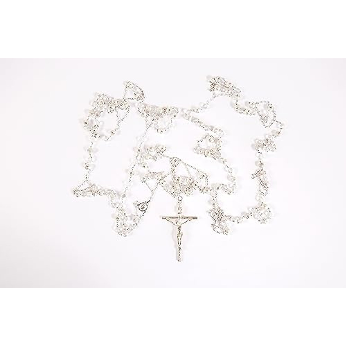 Silver Plated Deluxe Wedding lasso crystal with Jesus christ and virgen de guadalupe in a Premium gift box - lazo para bodas - Lazo de bodas de iglesia para novios - lasso for wedding ceremony - wedding lasso catholic set