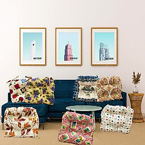 Indoor and Outdoor Chair and Seat Cushion 18"x18" Pack of 2 - Rose Flower (Zippered) Pattern Premium Durable Fabric, Comfort and Softness for Office & Patio Furniture U-Shape Non Skid Chair Cushion