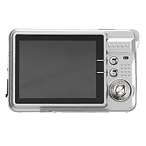 Qiilu Digital Camera Compact, 4K Digital Camera 48MP 2.7in LCD Display 8X Zoom Anti Shake Vlogging Camera for Photography Continuous Shooting (Silver)
