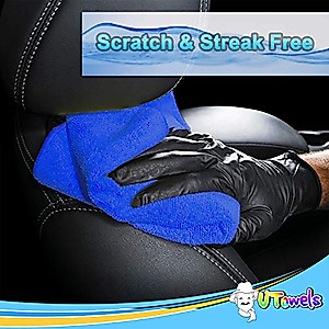 Cleaning Washcloth Towels - Large 27" x 16" Microfiber Rags - Highly Absorbent, Lint Free Streak Free for House, Kitchen, Car, Window Detailing Reusable Shop Towels (6-Pack, Forest Green)