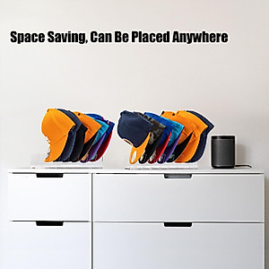 Sloworld Hat Stand for Baseball Caps, 2 Pcs No Install Acrylic Hat Organizer for 14 Baseball Caps, Hat Racks for Baseball Caps Display and Organizer for Bedroom, Closet, Dresser, Office (clear*2)