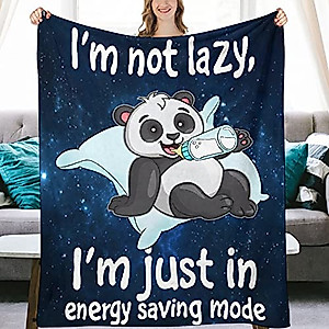 Cute Panda Blanket Funny Panda Decor Animal Throw Blanket Panda Gifts for Girls Boys Super Warm Soft Plush Lightweight Fleece Flannel Blanket Winter Couch Bedding Blanket for Kids Adults Women 40"x50"